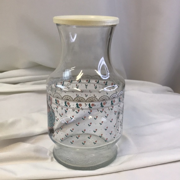 Anchor Hocking | Dining | Vintage Glass 988 Chd Cat With Bonnet Roses ...